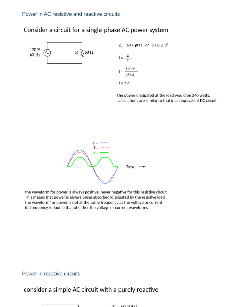ELTA_lecture 4_Power in AC circuits | PDF
