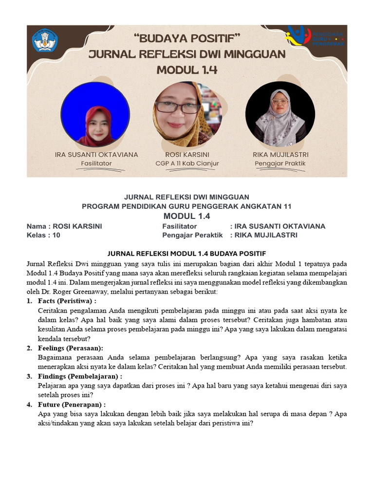 Jurnal Dwi Mingguan 1.4 - Rosi Karsini | PDF