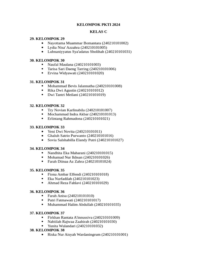 Kelompok Pkti 2024 - Kelas C | PDF