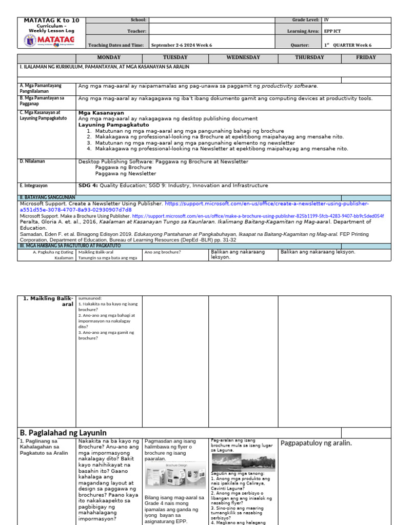 DLL - Epp Ict 4 - Q1 W6 Final | PDF