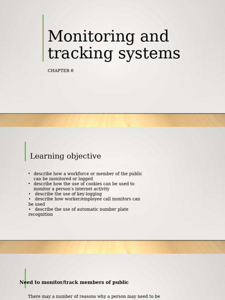 Chapter # 6 ICT Applications - Monitoring and Tracking Systems | PDF