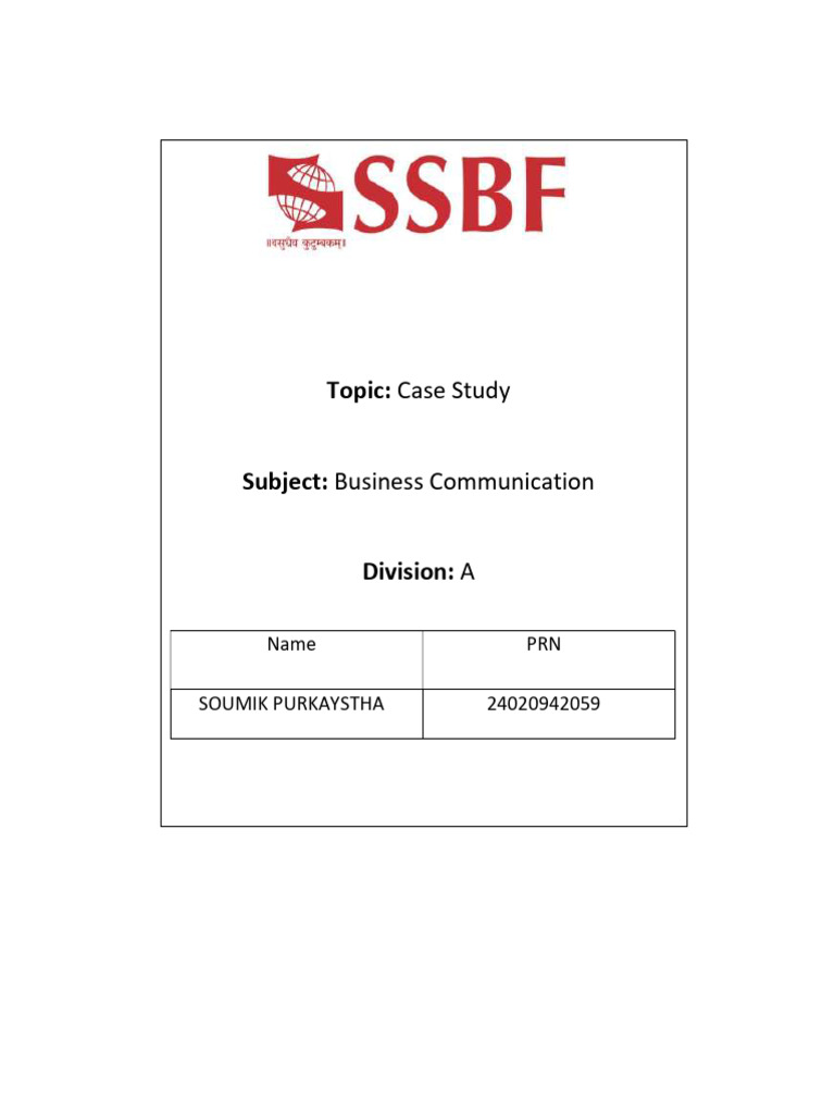 Soumik Purkayastha_Business Communication Case Study | PDF