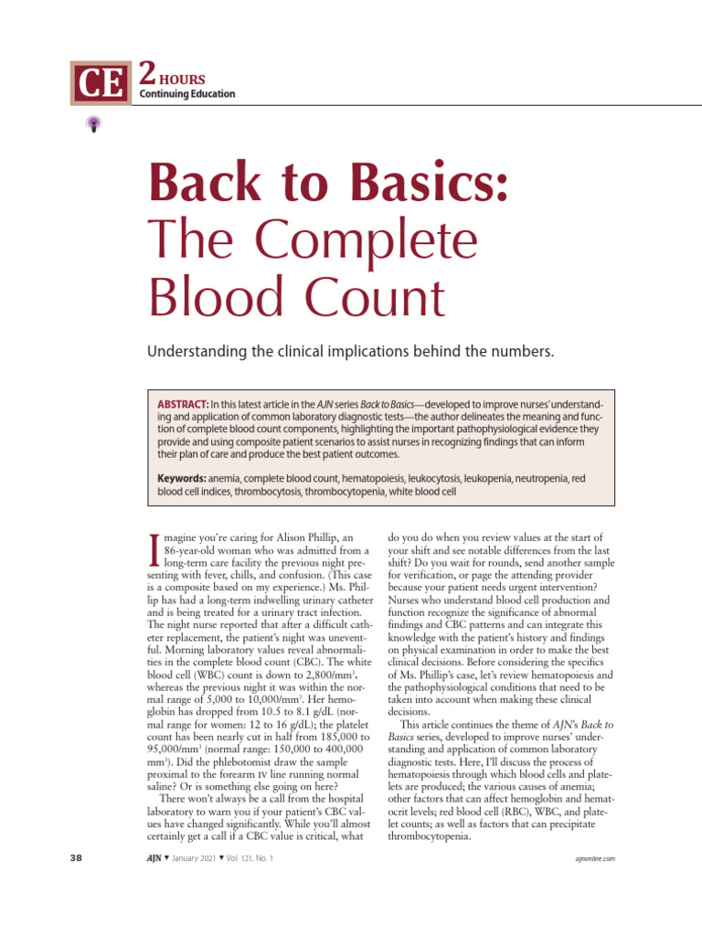 Complete Blood Count | PDF