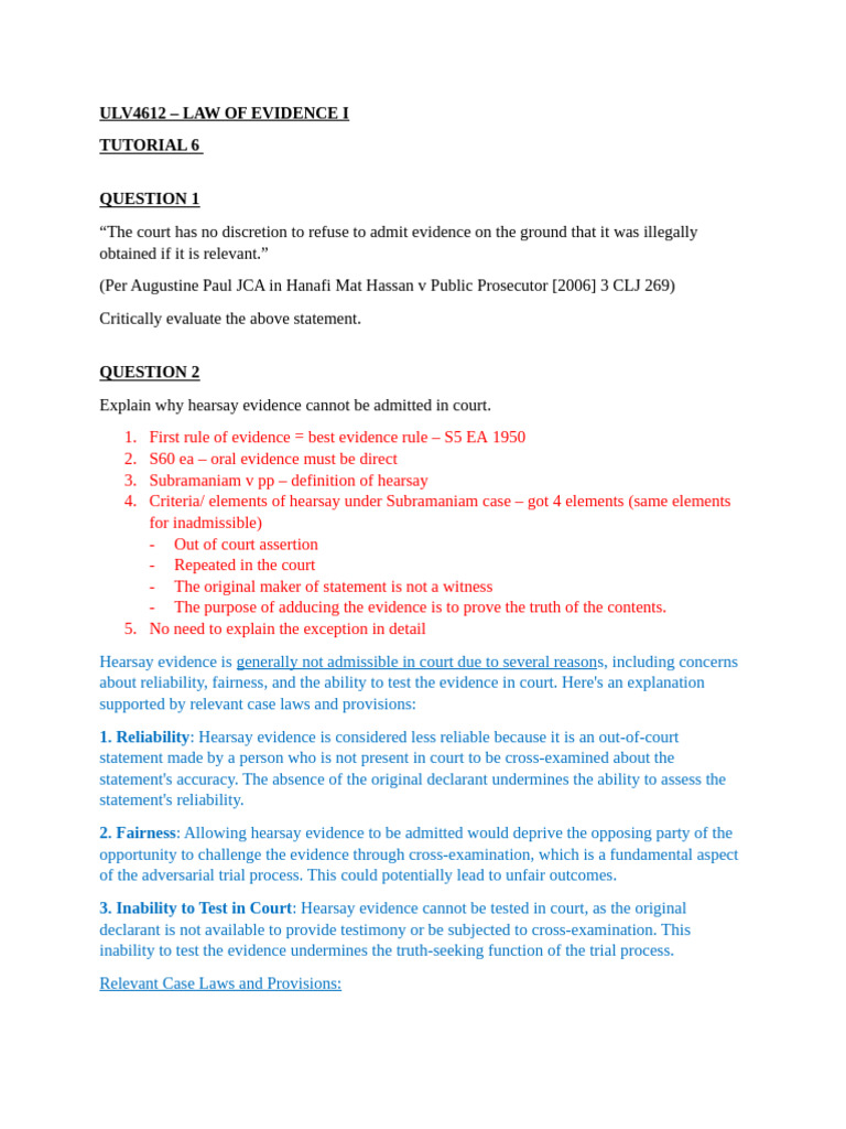 Tutorial 6Qs | PDF