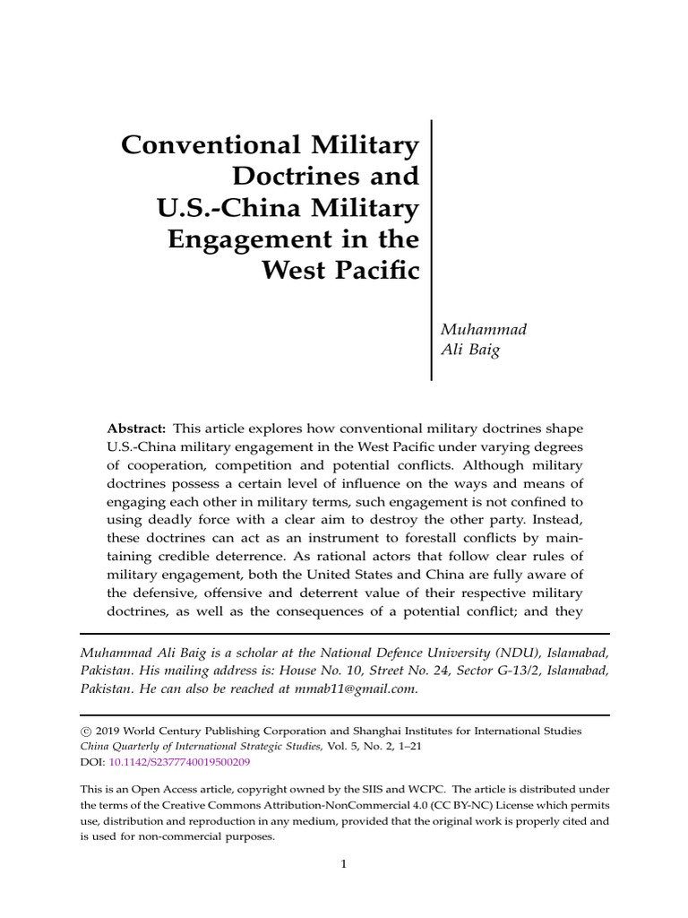 Conventional Military Doctrines and US-China Milit | PDF