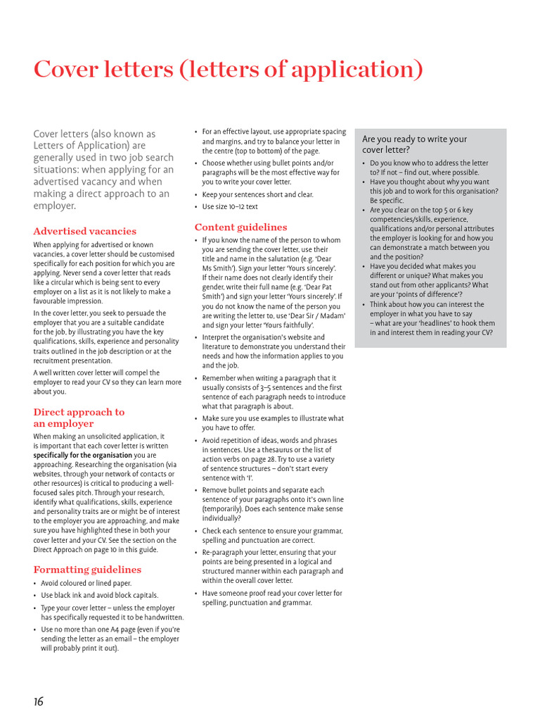 CRIN664 CAREERS Job Hunting GDE Cover Letters | PDF