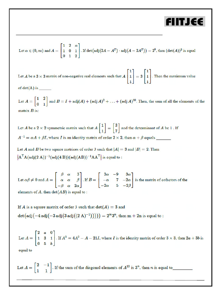 Matrices & Determinants | PDF