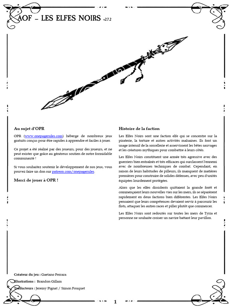 AoF - Elfes Noirs v2.7.2 (1) | PDF