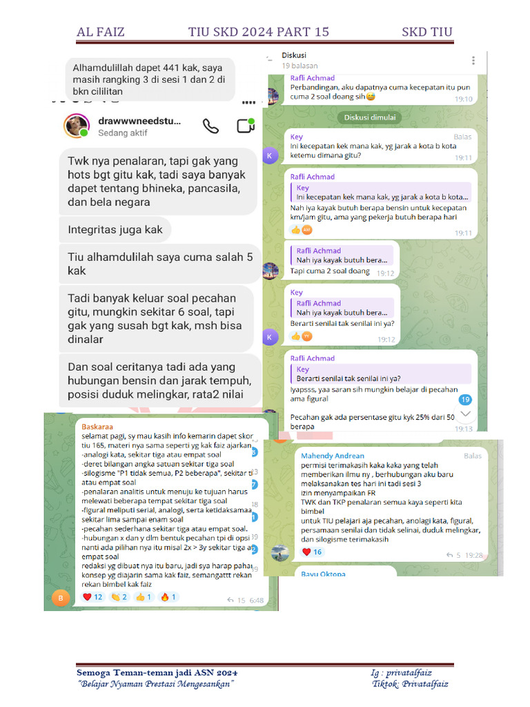 (Live Youtube) Tiu SKD 2024 Part 25 Live Al Faiz Plis | PDF