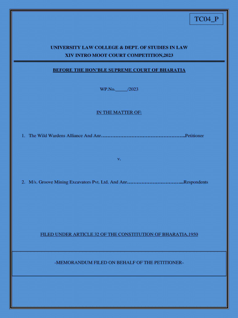 Petitioner Memorial | PDF