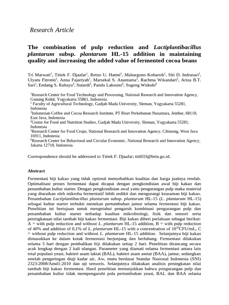 Tami - 11-Bahan Diskusi 25 Maret - Cocoa Bean - Heliyon | PDF