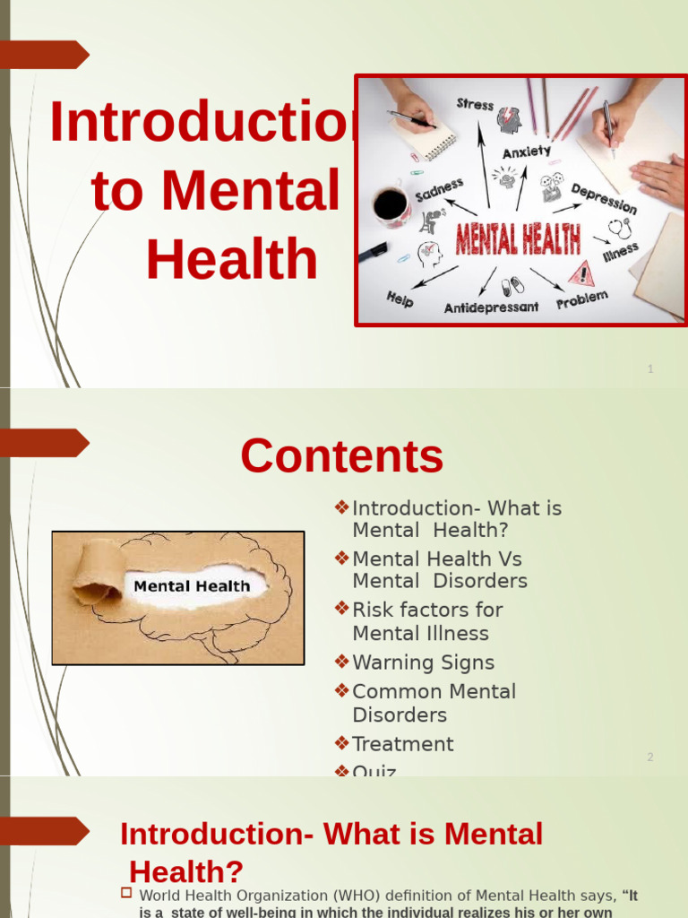 Module 1 Introduction to Mental Health (1) | PDF