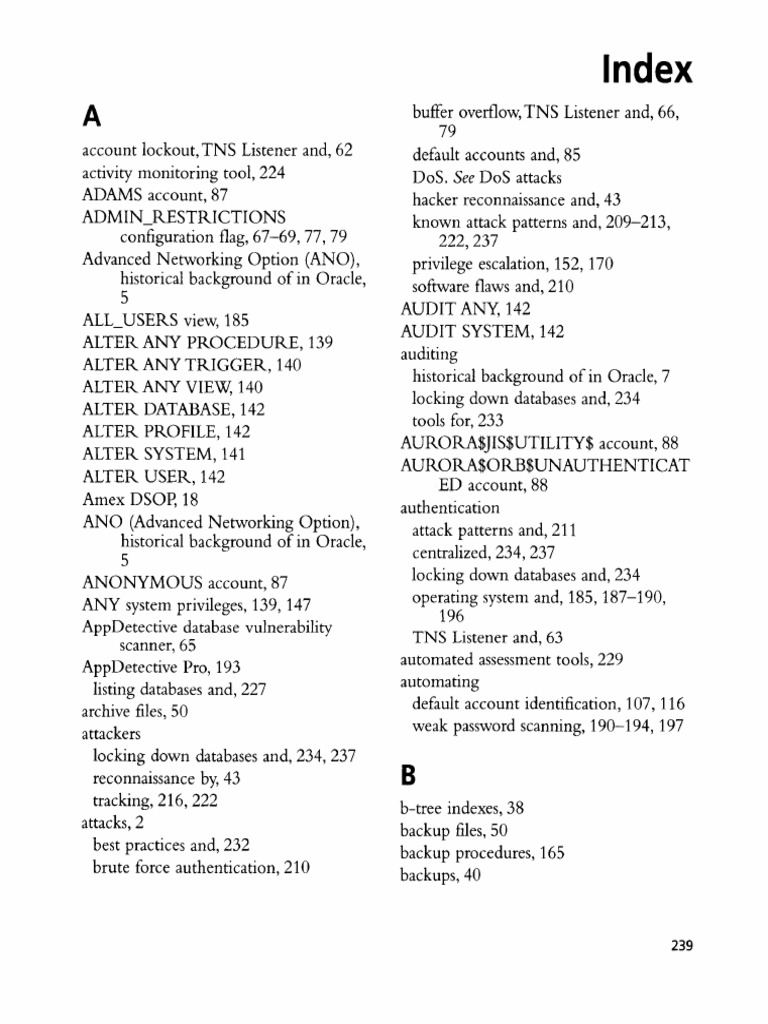 Index 2007 Practical-Oracle-Security | PDF