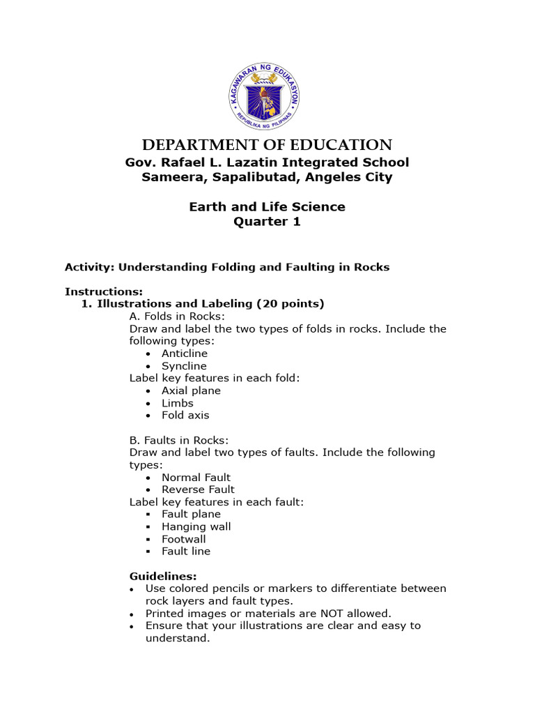 Els Fault Folds Activity | PDF