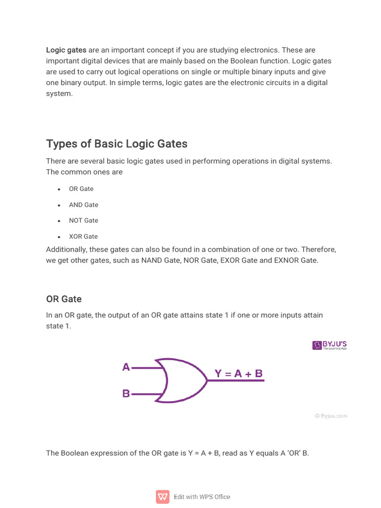 Logic Gates | PDF
