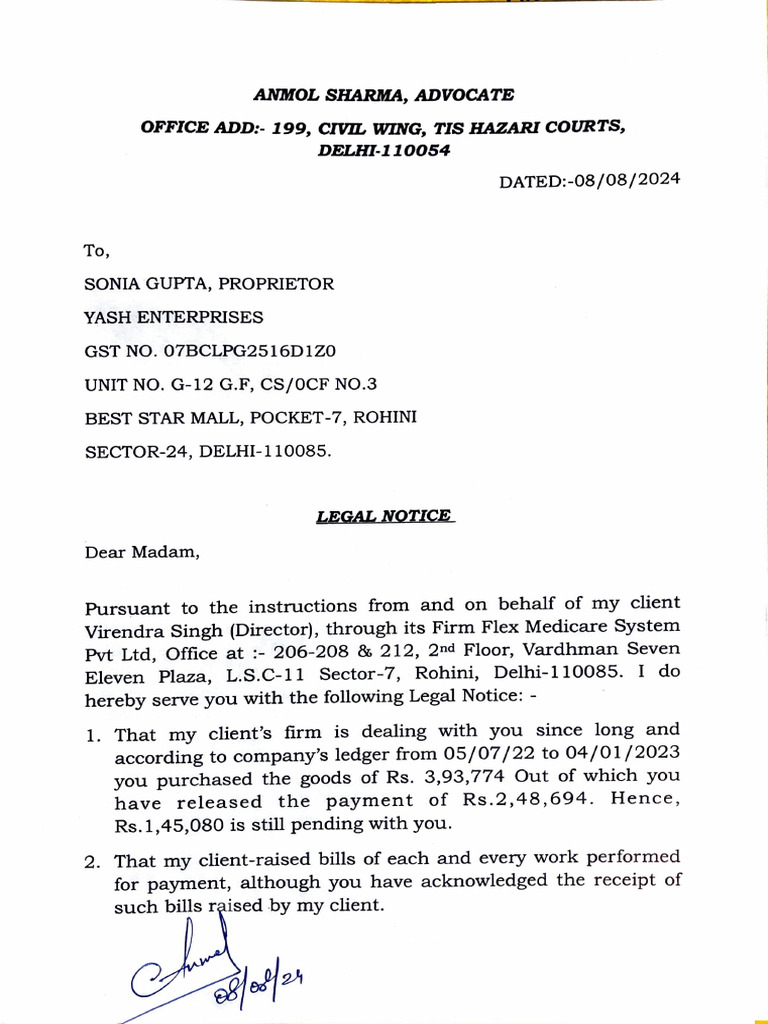 Legal Notice | PDF | Finance & Money Management