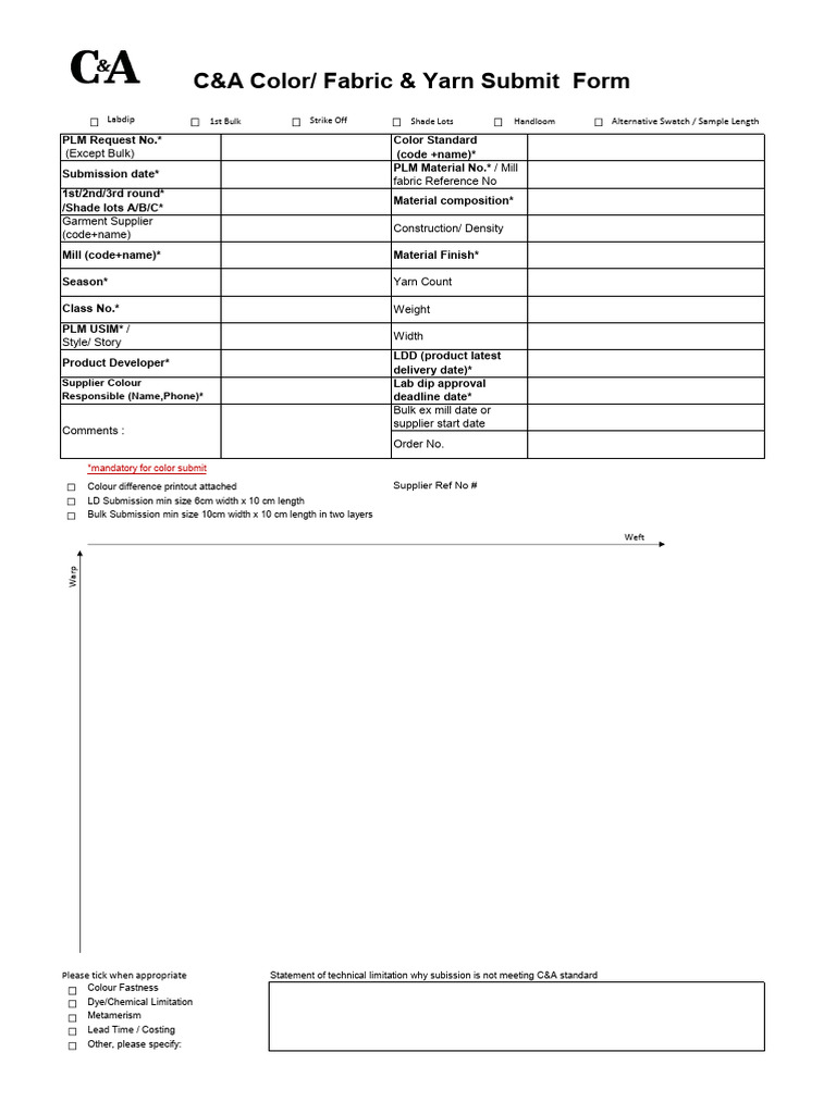 Annex+1+SOP+Supplier+Color+Self Approval+ +Color+Fabric+Yarn+Submit ...