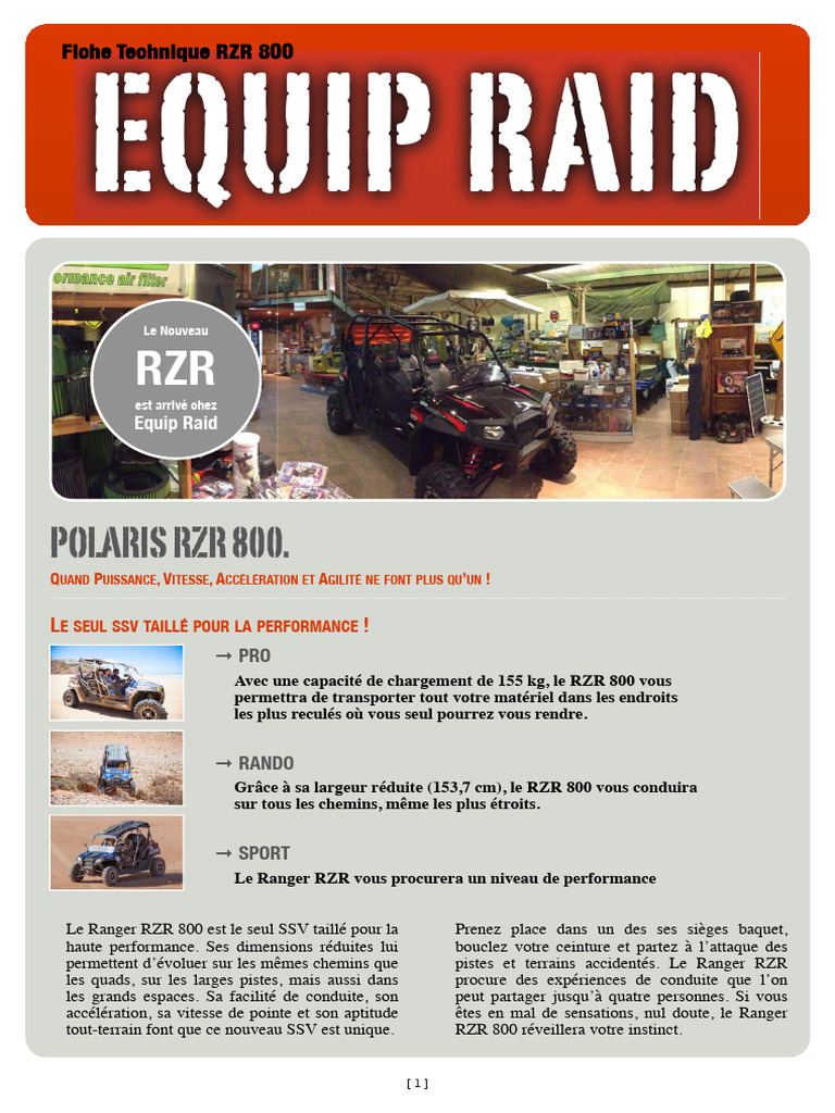 RZR Fiche Tech HD-2 | PDF