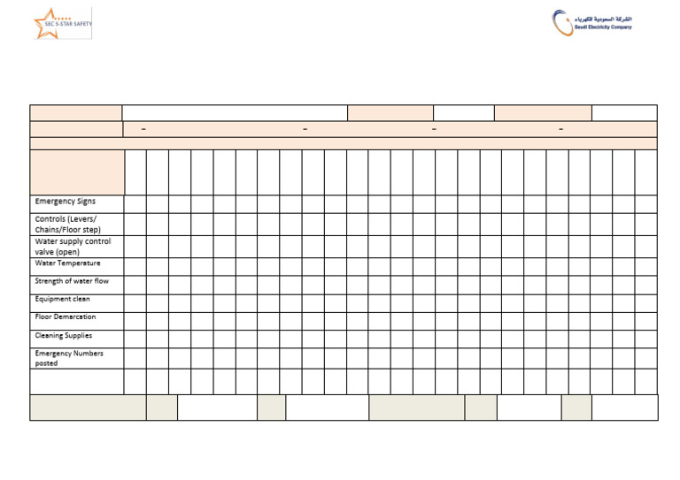1.4d Emergency Shower Eye Wash Inspection Checklist | PDF
