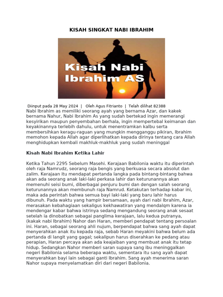 Kisah Singkat Nabi Ibrahim | PDF