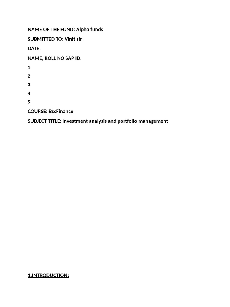 Iapm Project Report | PDF