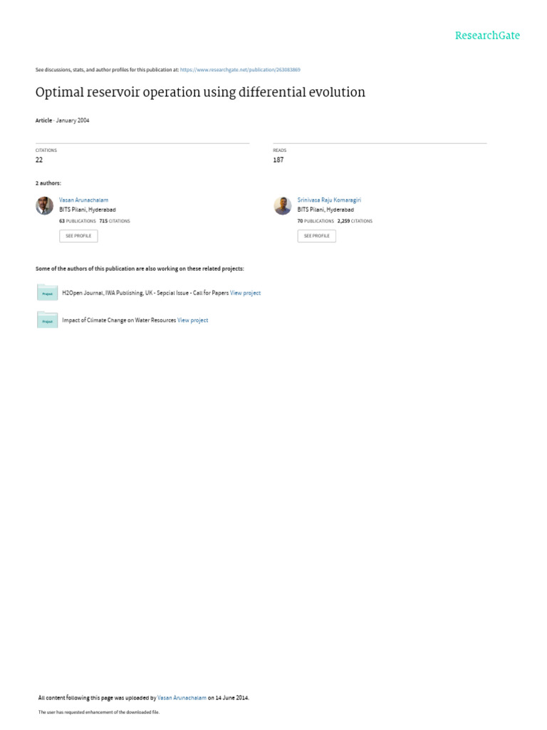 Reservoir Optimization for Engineers | PDF | Mathematical Optimization ...