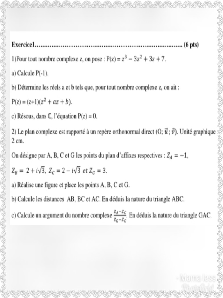 Nombre Complexe Exo Corrigé | PDF