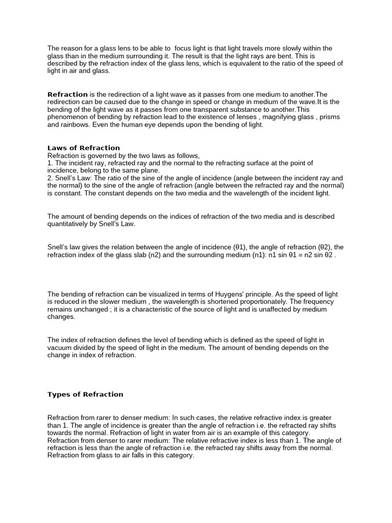 Understanding Light Refraction Basics | PDF | Refraction | Refractive Index