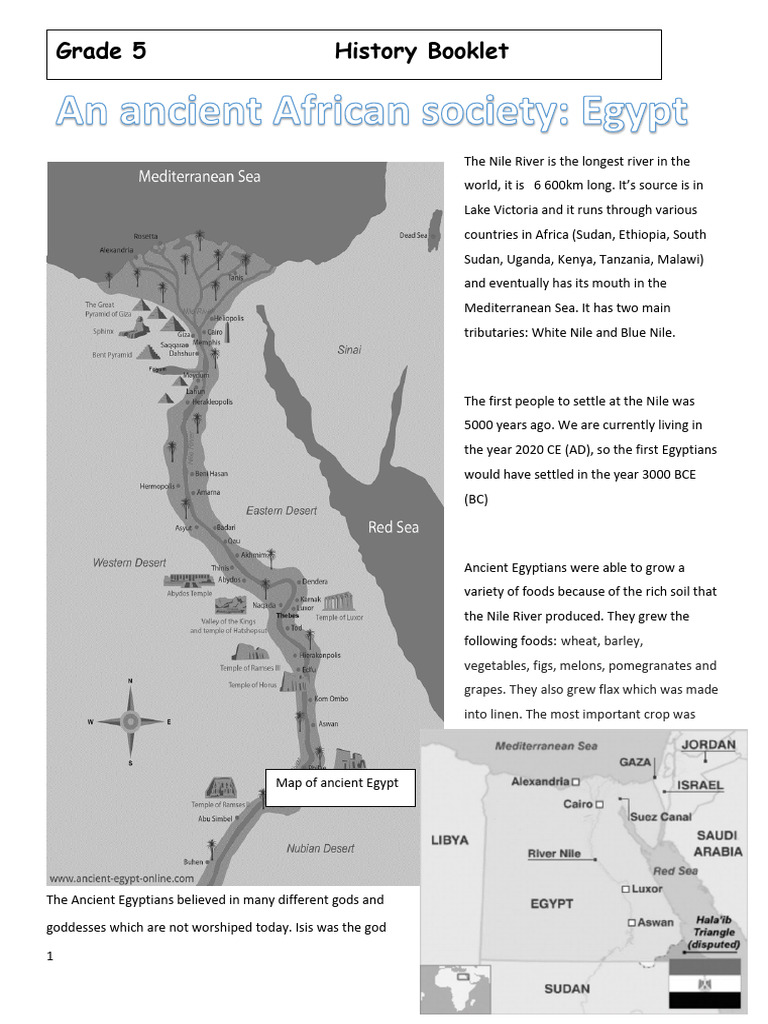Grade 5 History Booklet | PDF | Ancient Egypt | Nile