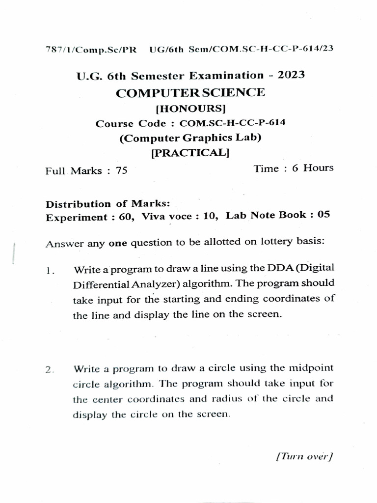 Computer Graphics Lab2023 | PDF