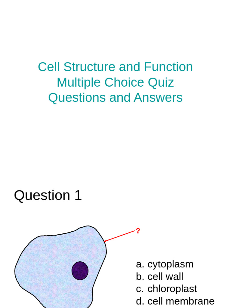 Cell Parts Quiz (WITH ANSWERS) | PDF