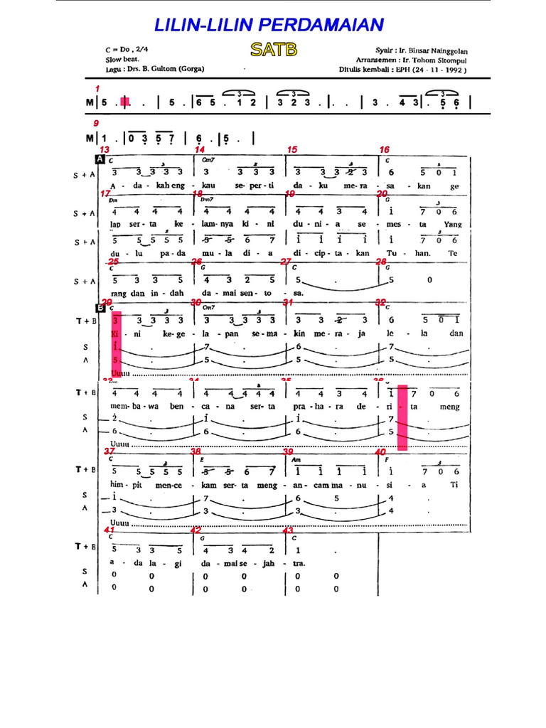 lilin perdamaian Koor | PDF