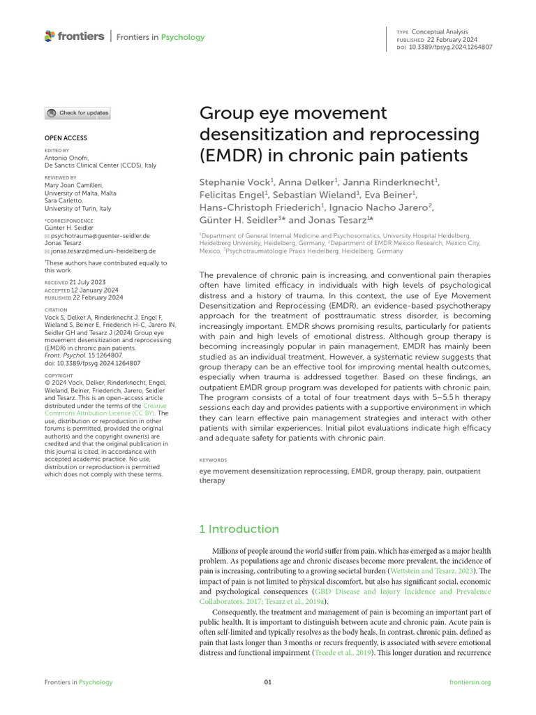 Group EMDR in Chronic Patients | PDF