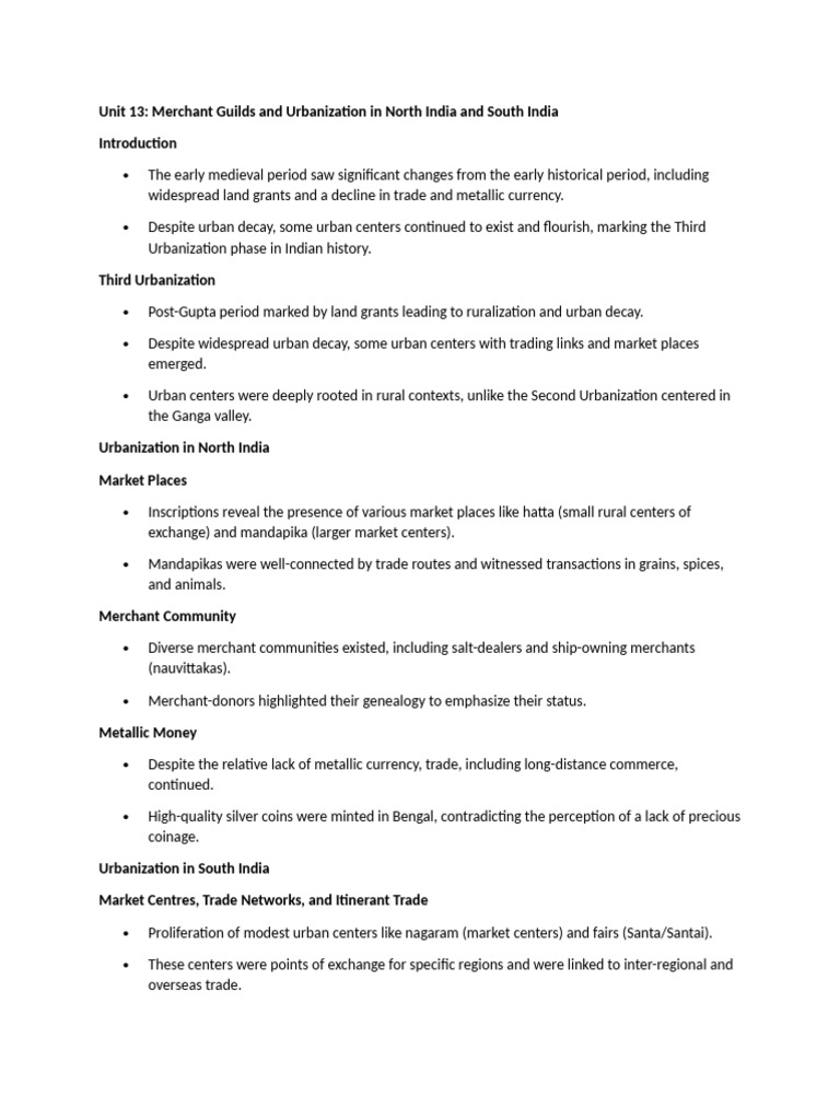 Unit - 13 - Merchant Guilds and | PDF