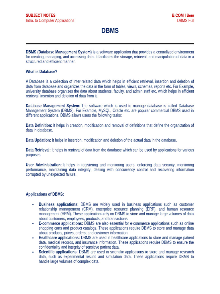 DBMS | PDF