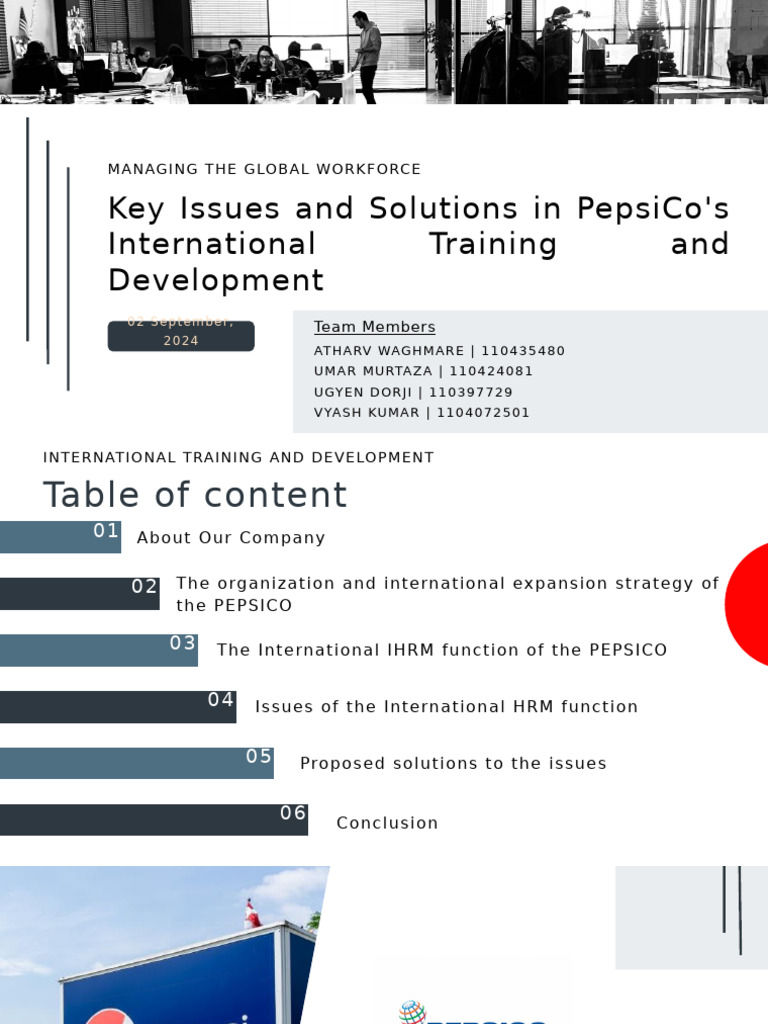 Key Issues and Solutions in PepsiCo's International Training and ...