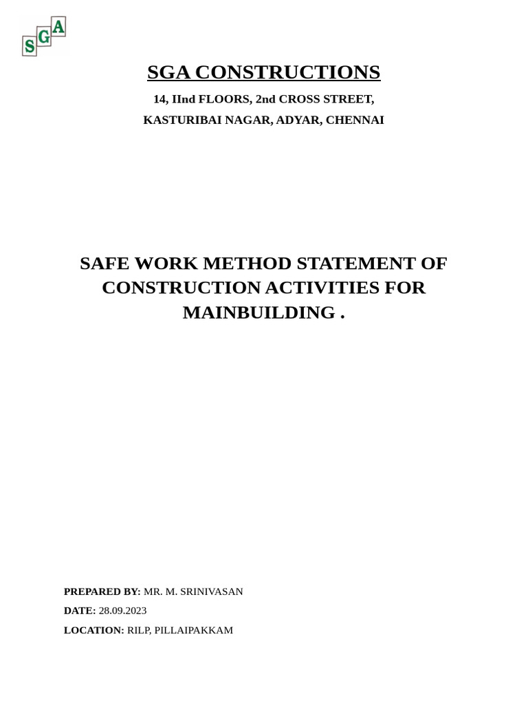 Safe Work Method Statement (SWMS) CW & MB Pile Works | PDF