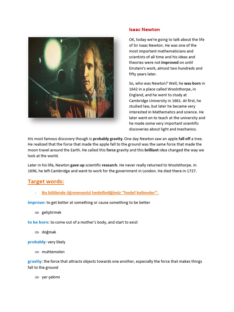 Advanced 5 - Isaac Newton | PDF