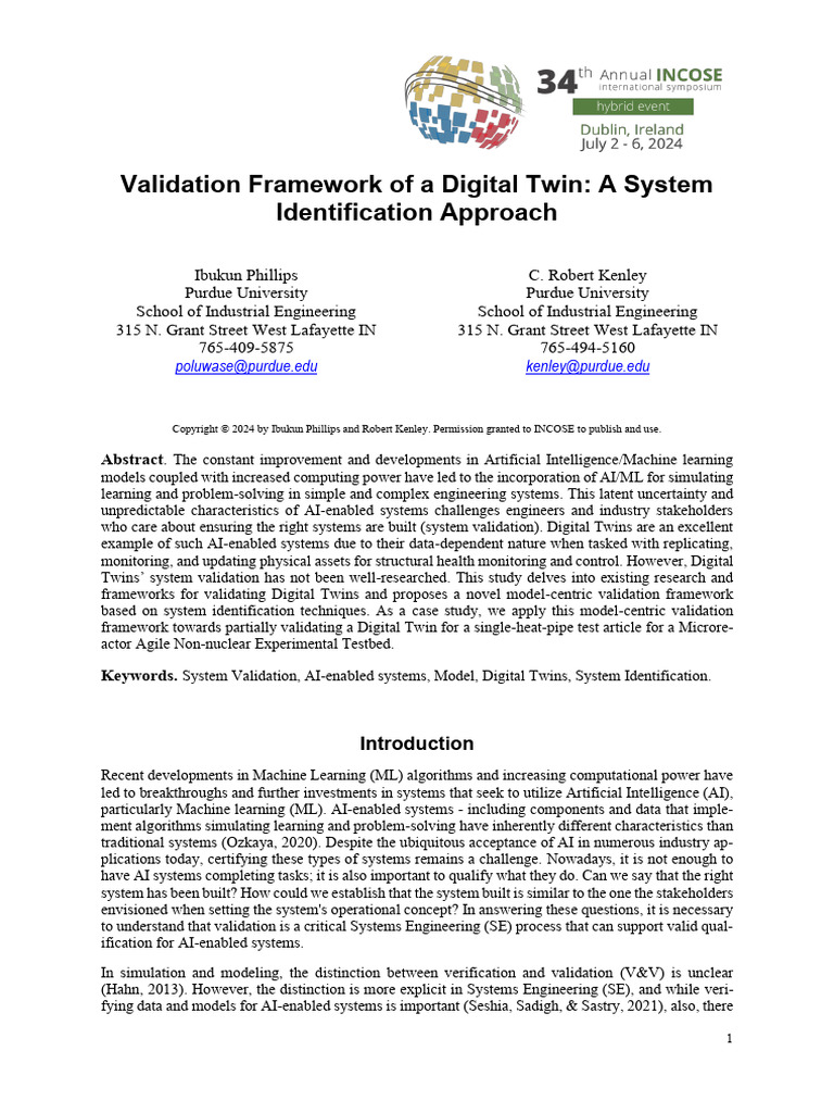 Validation Framework of a Digital Twin_A Systems Identification ...