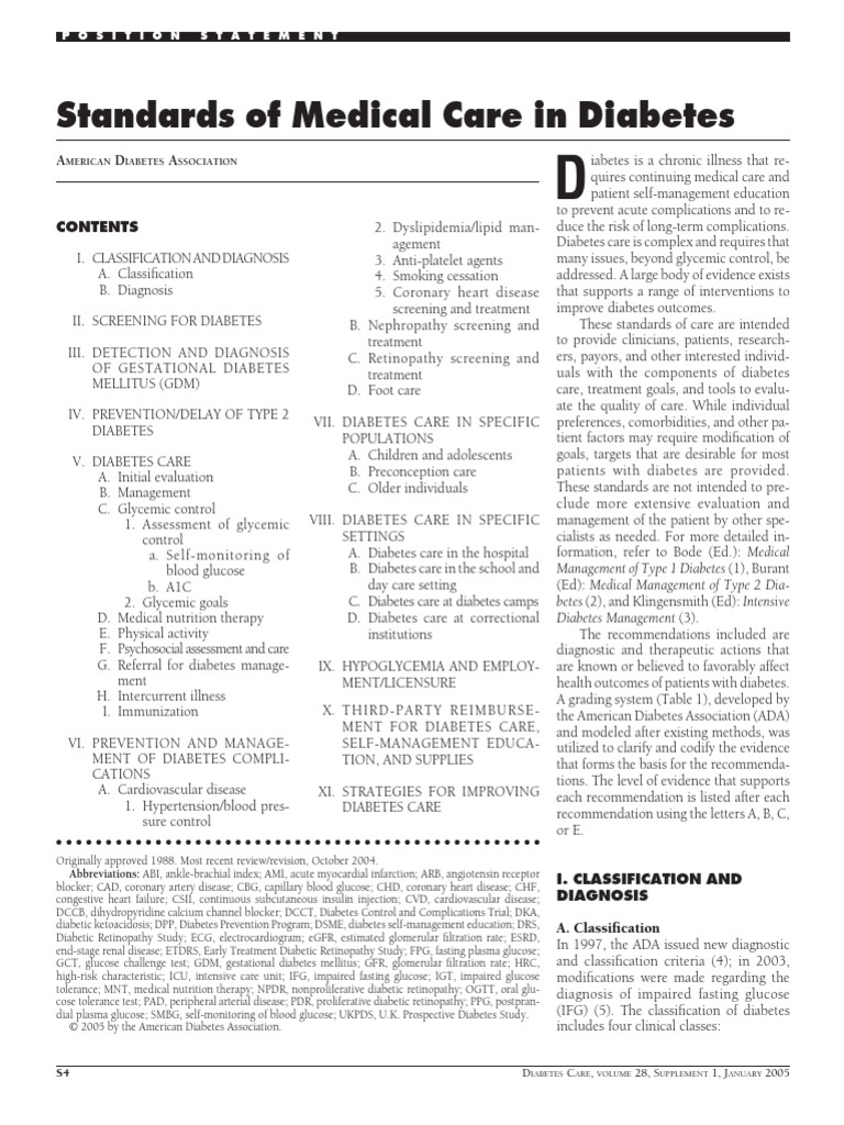 Standards of Medical Care in Diabetes: Merican Iabetes Ssociation | PDF ...