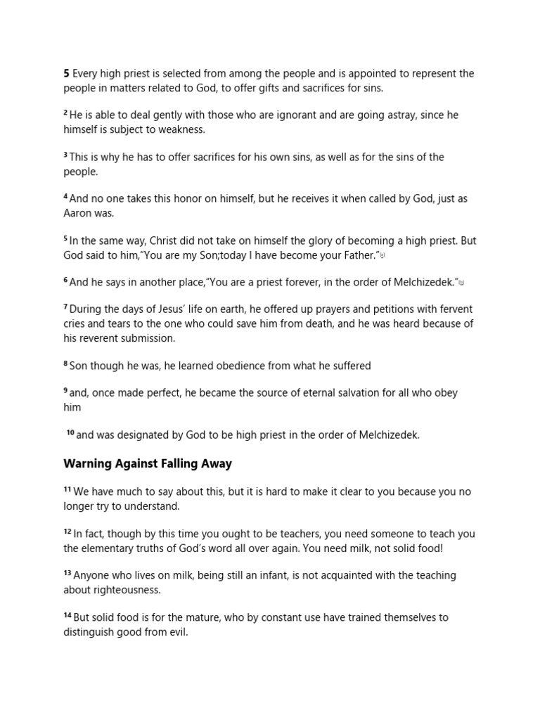 Hebrews 5 | PDF