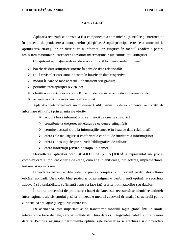Concluzii | PDF