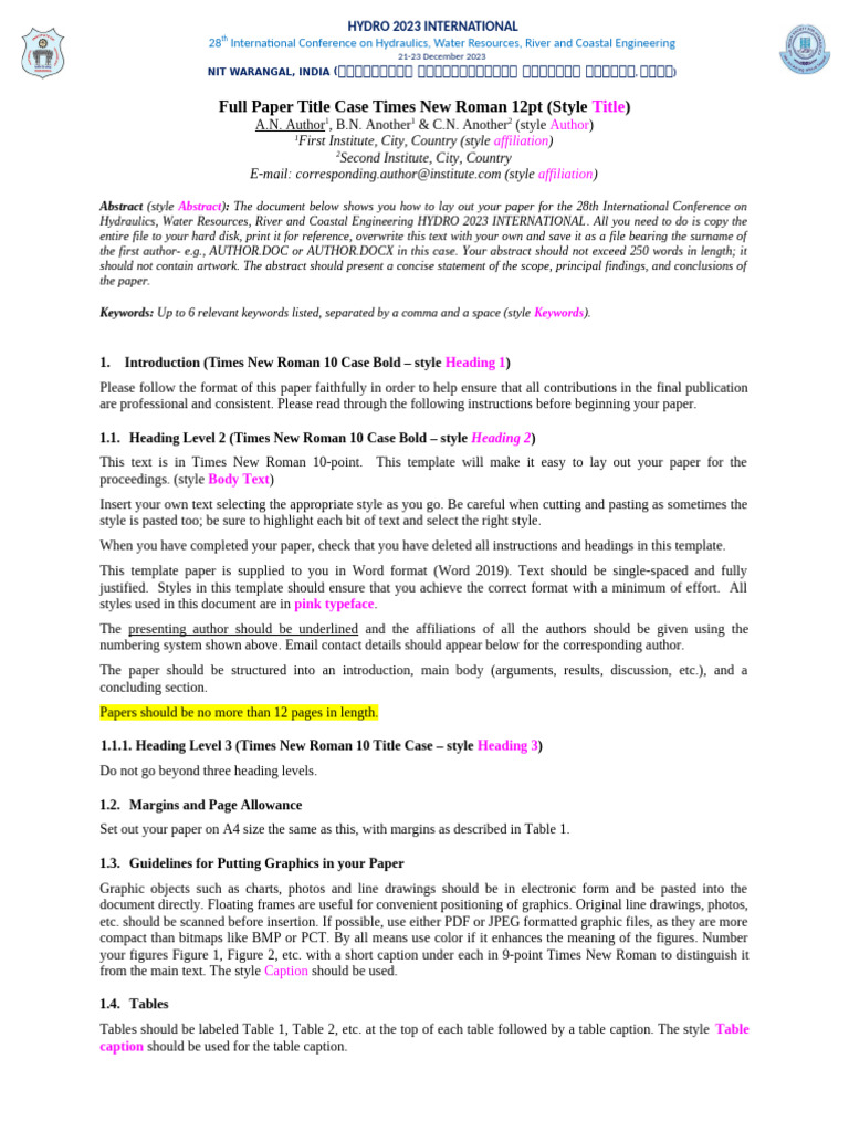 HYDRO Full Paper Template1 | PDF