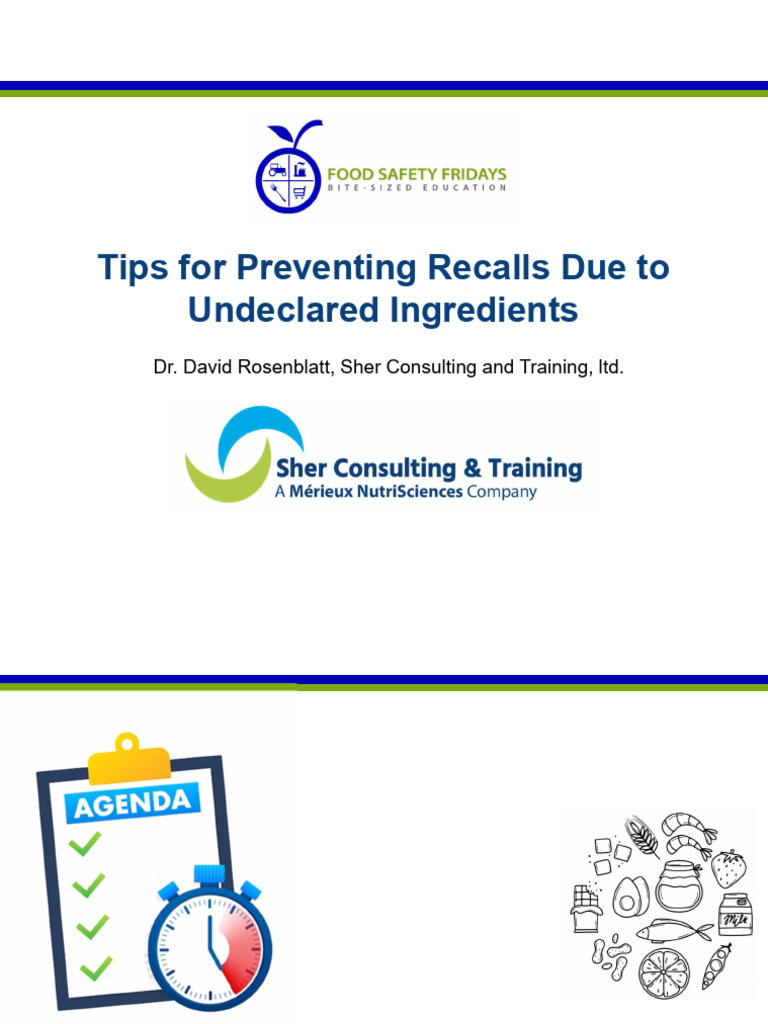 Tips For Preventing Recalls Due To Undeclared Allergens | PDF | Risk ...