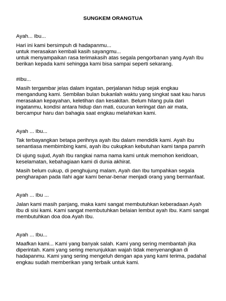 Sungkem Orangtua | PDF