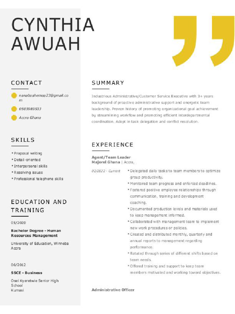 Cynthia Awuah CV | PDF