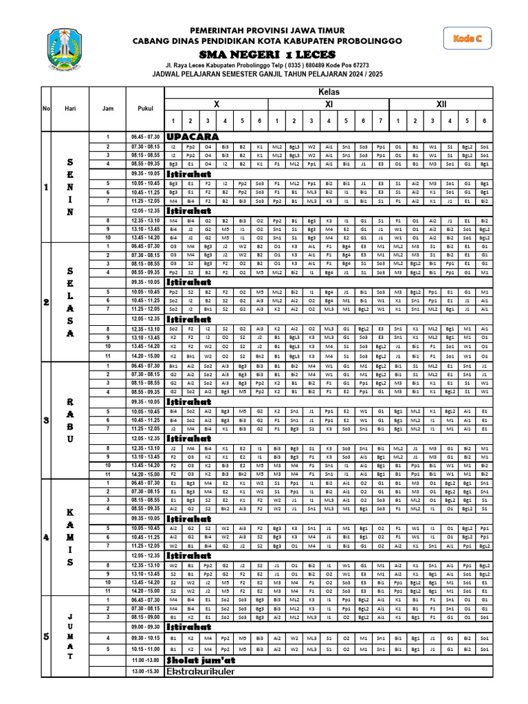 Jadwal S1 2024 Rc1 | PDF