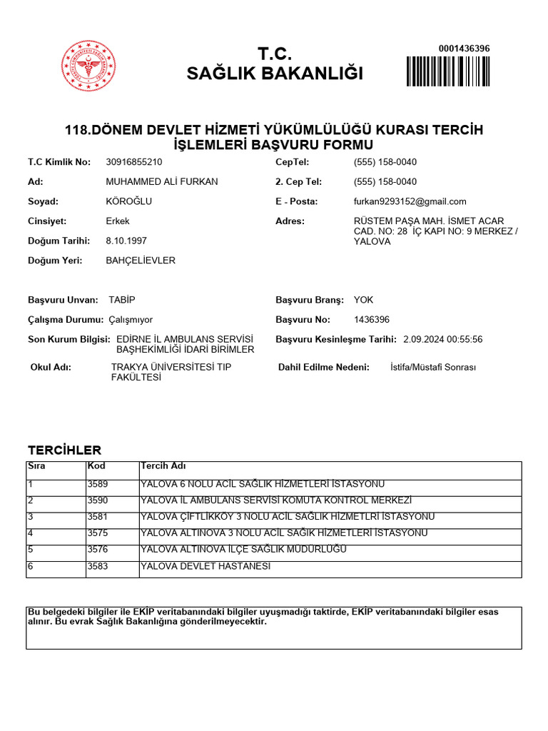 T.C. Sağlik Bakanliği: 118.dönem Devlet Hizmeti Yükümlülüğü Kurasi ...