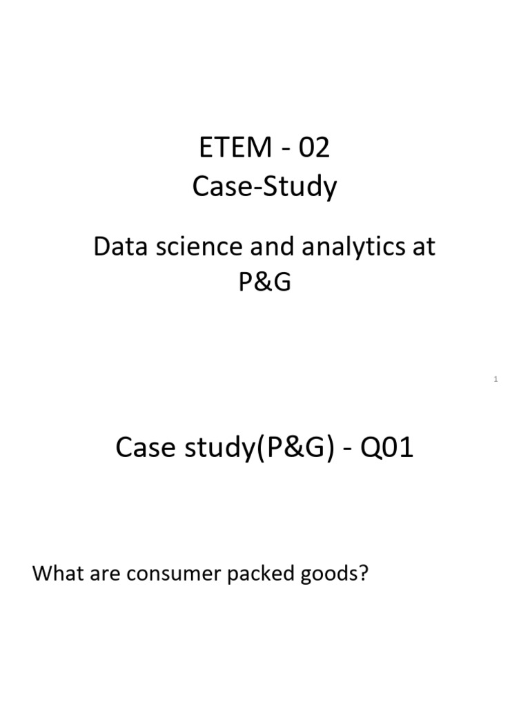 P&G Data Science Case Study Insights | PDF | Analytics | Business