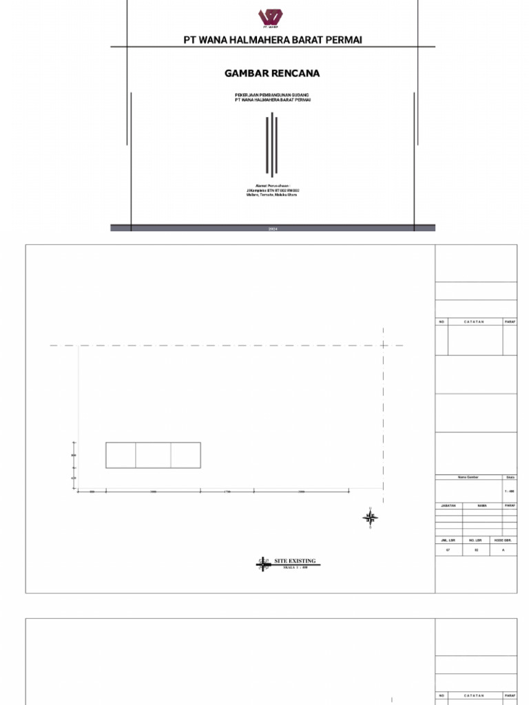DRAWING GUDANG PT. Wana Halmahera Barat Permai PDF | PDF